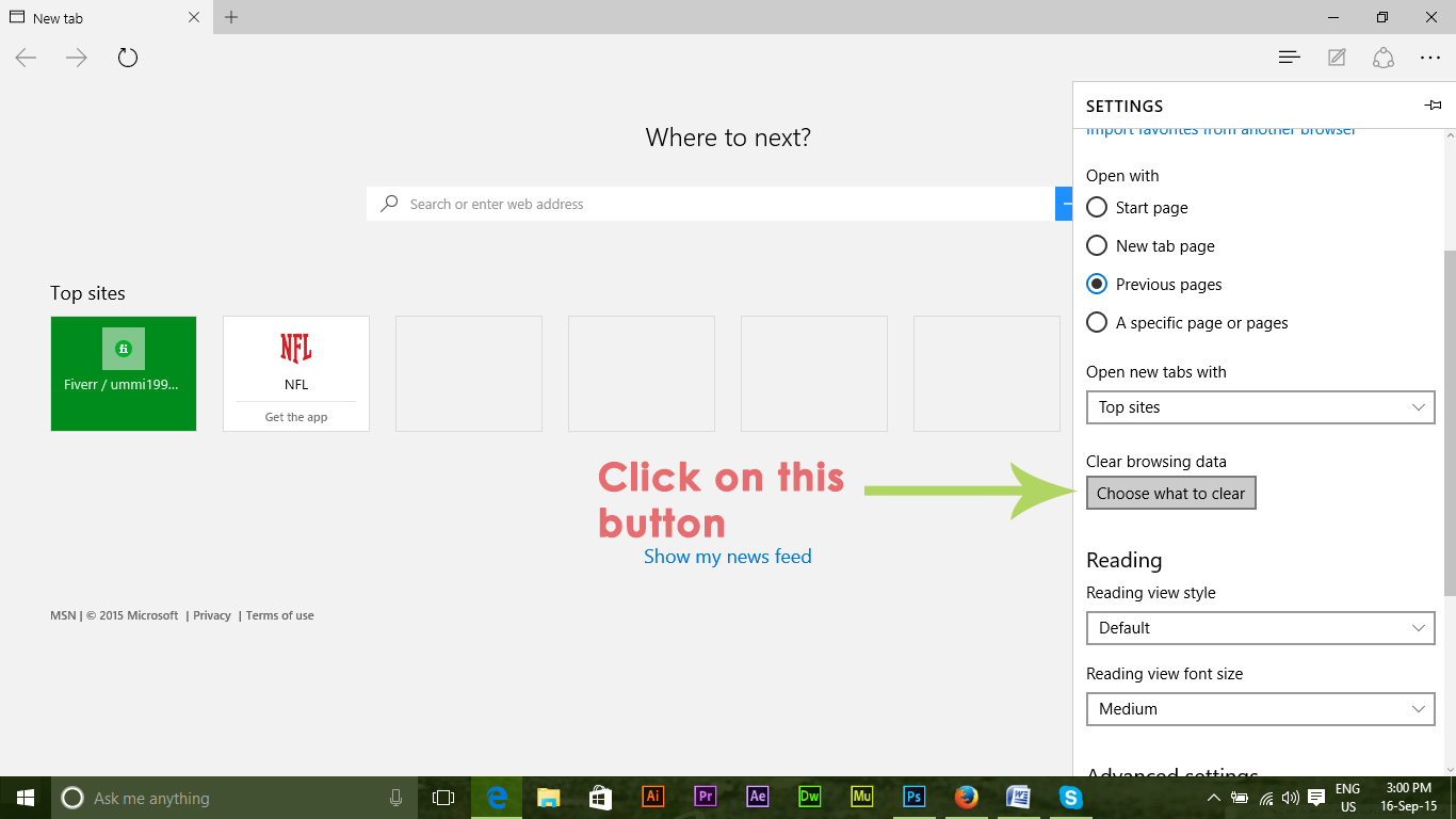 Reset Settings In Microsoft Edge Browser Riset