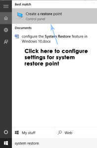 How to: Configure System Restore In Windows 10