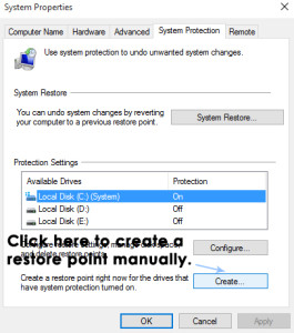 How to: Configure System Restore In Windows 10
