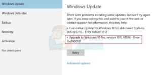 Fix: Windows 10 Anniversary Update Error Code 0xc1900107
