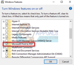 How to Add or Remove Microsoft Print to PDF - Appuals.com