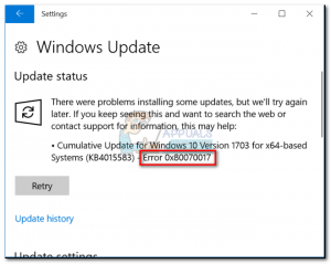 Fix: Windows Installation Error 0x80070017
