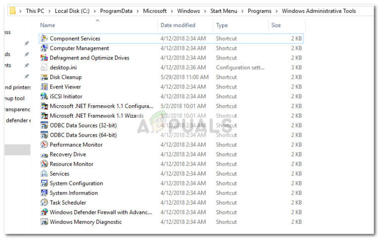 How to Restore Windows 10 Administrative Tools Shortcuts - Appuals.com