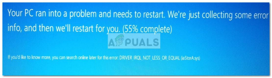Fix: iaStorA.sys Blue Screen
