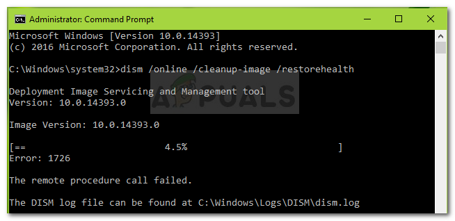 Fix: DISM error 1726 Fix: DISM error 1726
