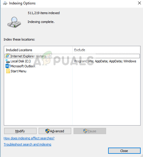 Fix: Windows 10 Indexing is not running - Appuals.com