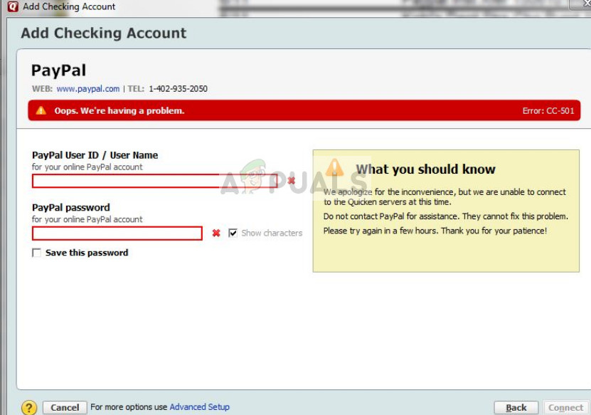 Fix: Quicken Error cc-501