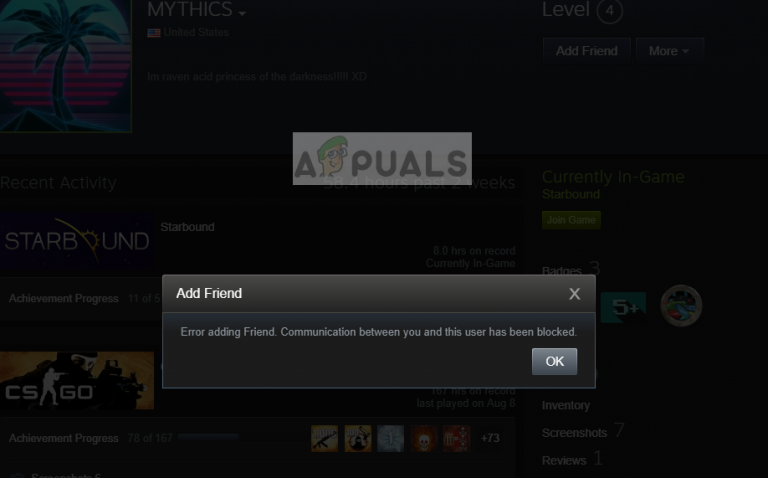 Fix: Error Adding Friend on Steam
