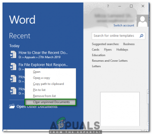 How to Clear or Disable the Recent Documents List in Microsoft Word