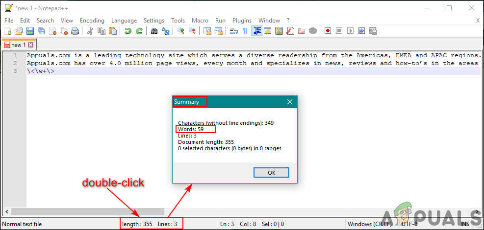 How to Check the Word Count in Notepad++? - Appuals.com