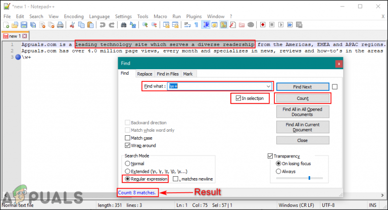 How to Check the Word Count in Notepad++? - Appuals.com