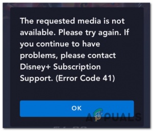 How to Fix 'Error Code 41' Disney Plus - Appuals.com