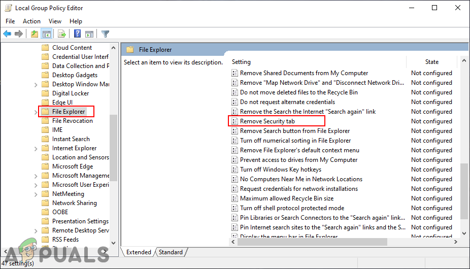 How to Remove Security Tab from Files and Folders Properties Windows?