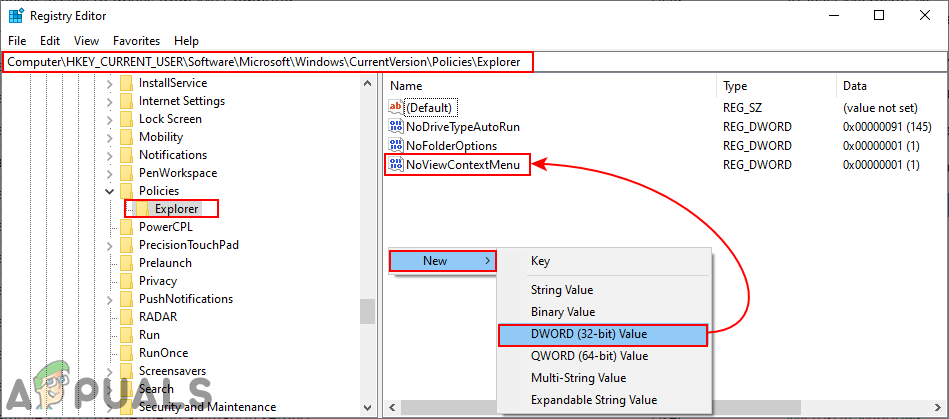 Disable Context Menus in Windows 10 File Explorer, Start Menu & Taskbar