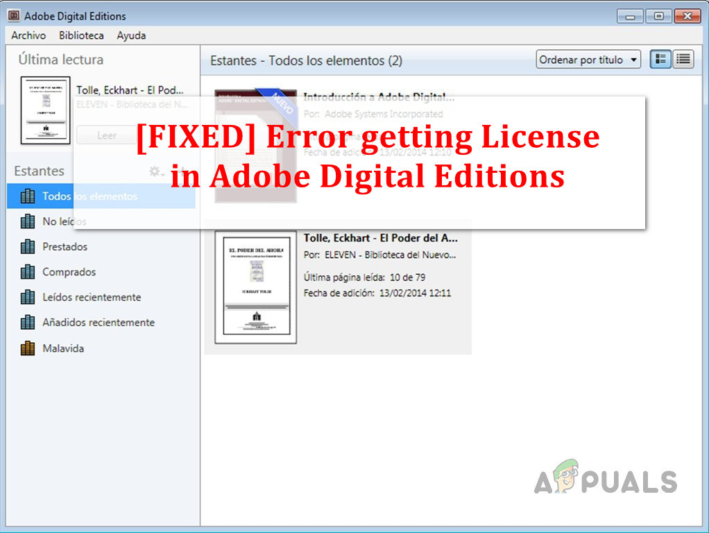 Error Getting License in Adobe Digital Editions (Fix) - Appuals.com