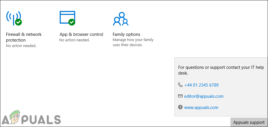 How to Customize Support Contact Information in Windows Security? - Appuals.com