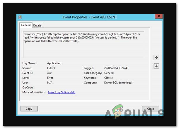 How to Fix ESENT 490 Error on Windows 10 - Appuals.com
