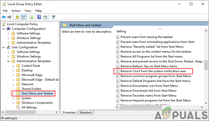How to enable/disable clock and date from system notification area