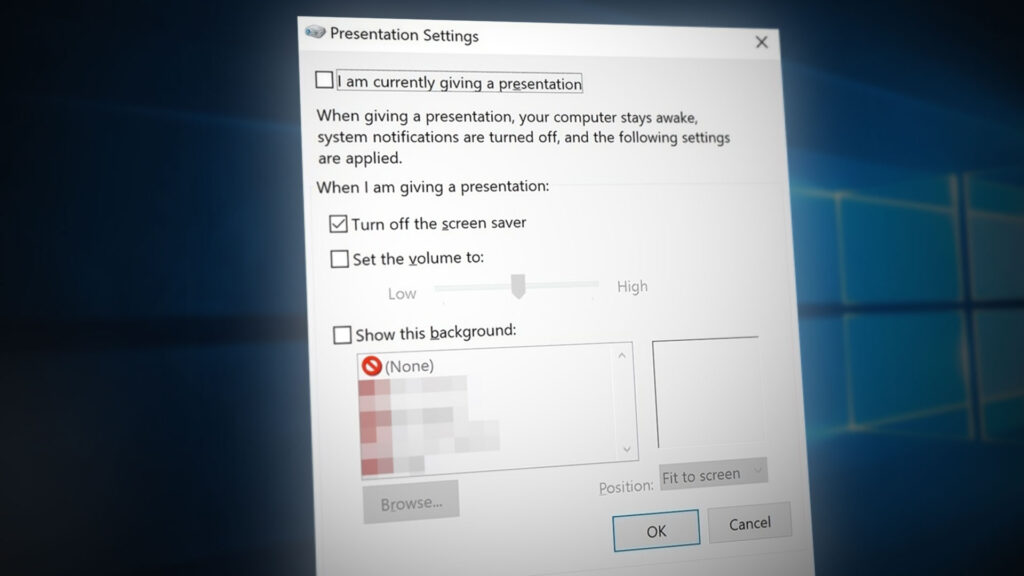 2 Methods to Enable/Disable Presentation settings in Windows 10