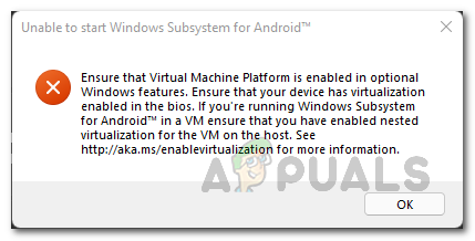 Unable to Start Windows Subsystem for Android on Windows 11? Here's how to fix