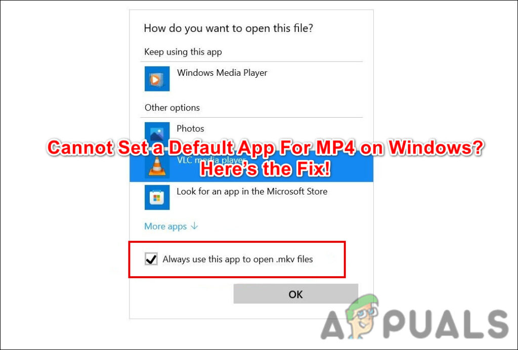 Fix: Cannot Set a Default App For MP4 on Windows 11/10