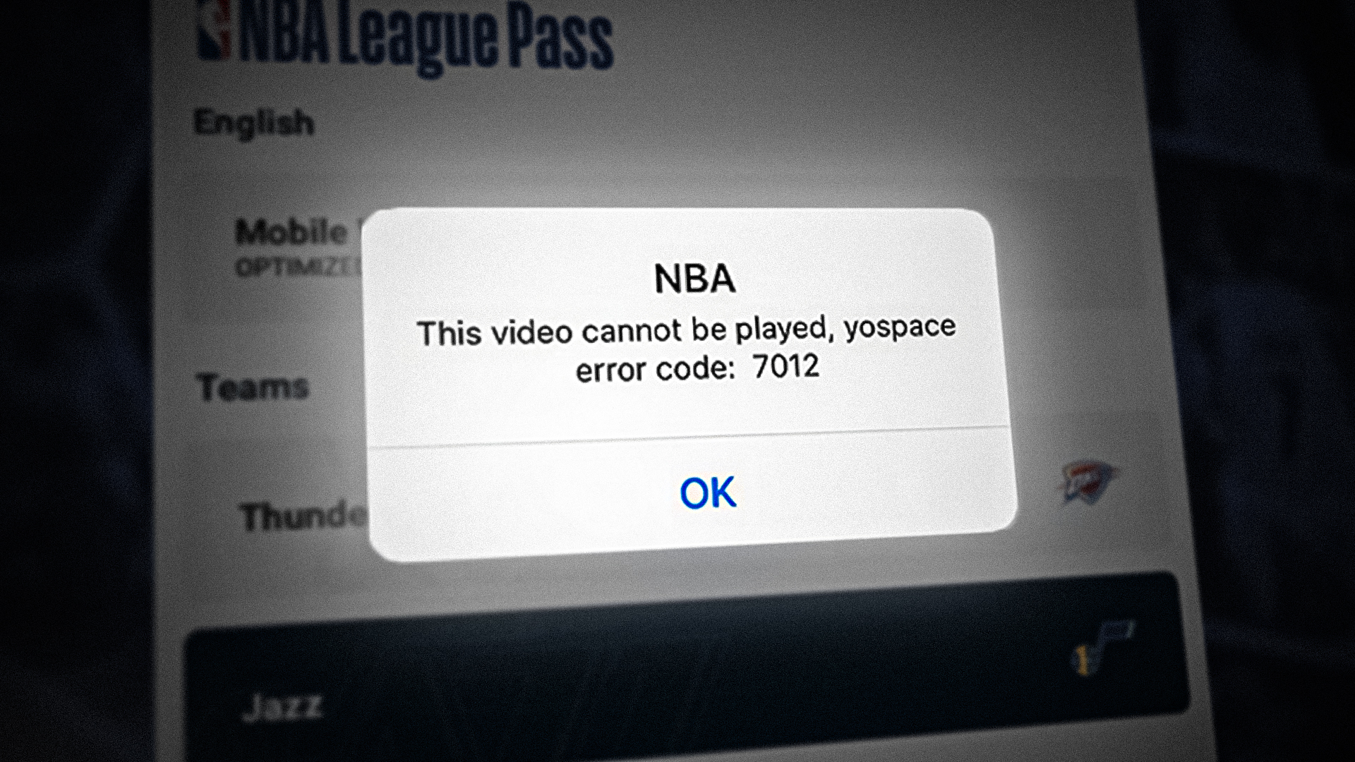 [FIX] NBA App League YoSpace Not Working on iPhone (Error Code 7012)
