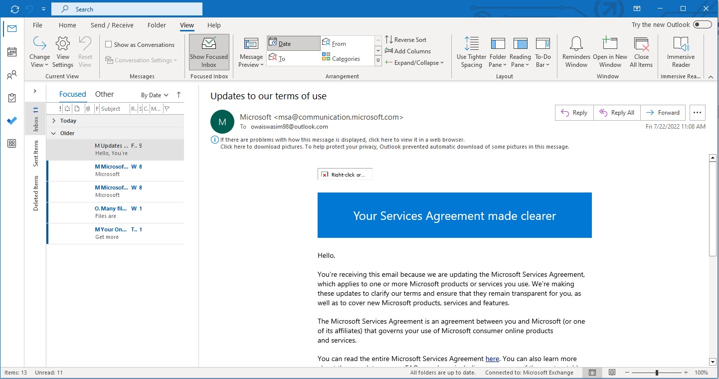 How to Change View in Outlook to Compact, Single or Preview?