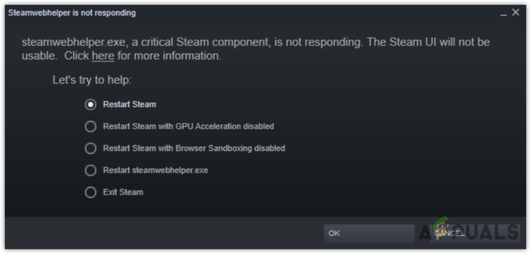 Fix: Steamwebhelper.exe is not responding Steam UI will not be usable