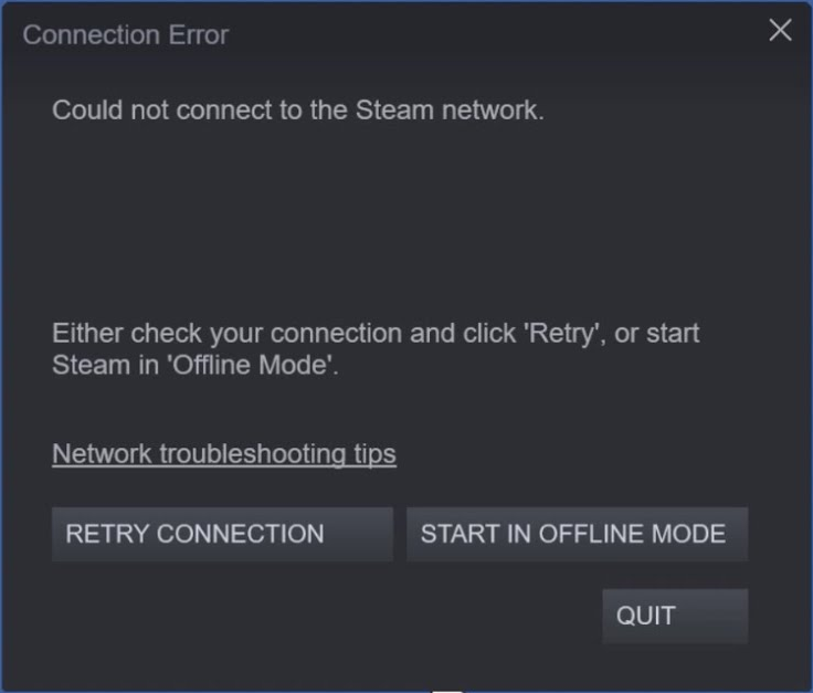 How to Fix the "Could Not Connect to the Steam Network" Error?