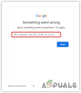 Fix: "RPC Executor Service Threw An Error" when Signing Into Google Account
