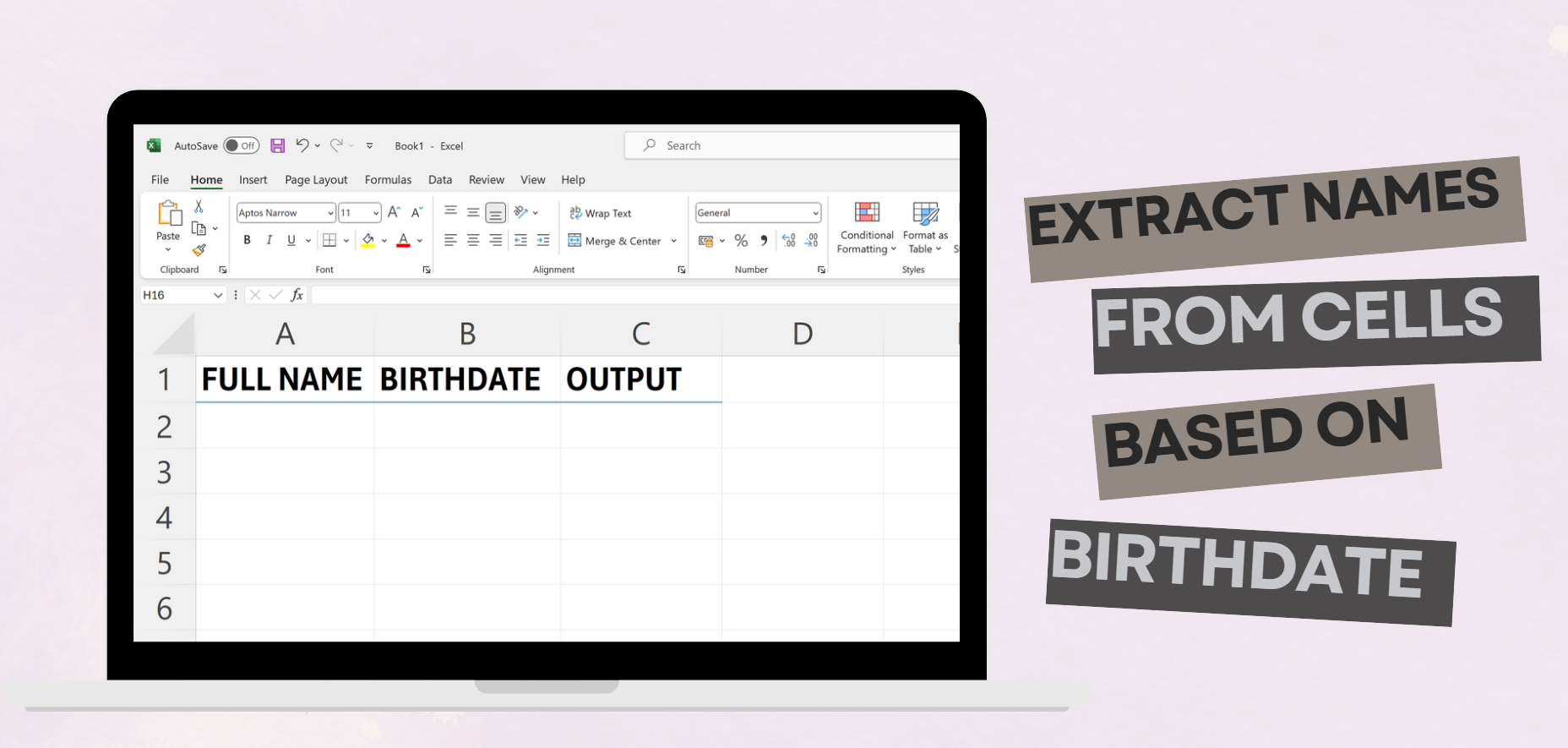 How To Extract Names From Cells Based On Birthdate In Excel