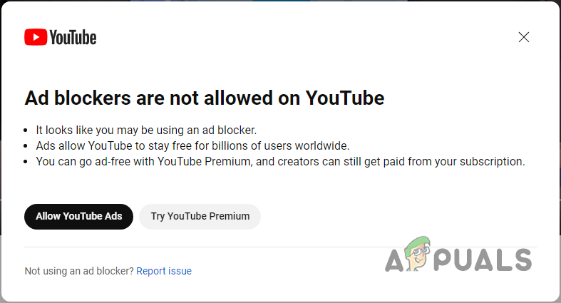 Fix: Ad blockers are not allowed on YouTube