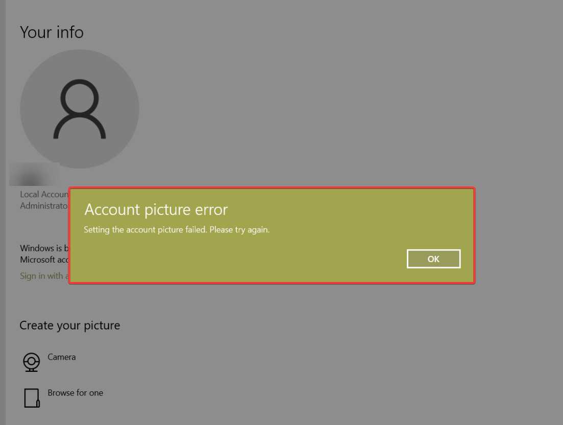 How to Fix Account Picture Error in Windows?