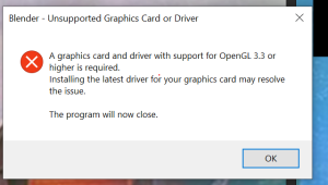 How to Fix “OpenGL 3.3 or Higher is Required” Error in Blender