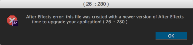 Fix: After Effects Error 'File Was Created with a Newer Version