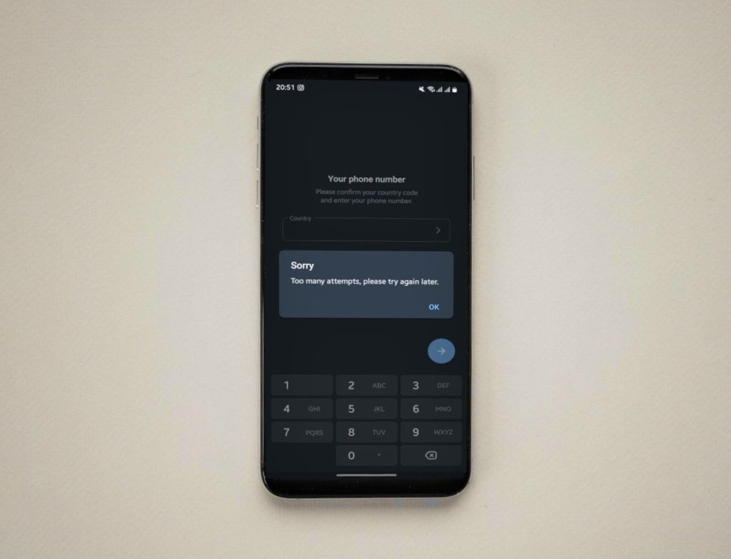 Fix "Too Many Attempts, Please Try Again Later" Error on Telegram