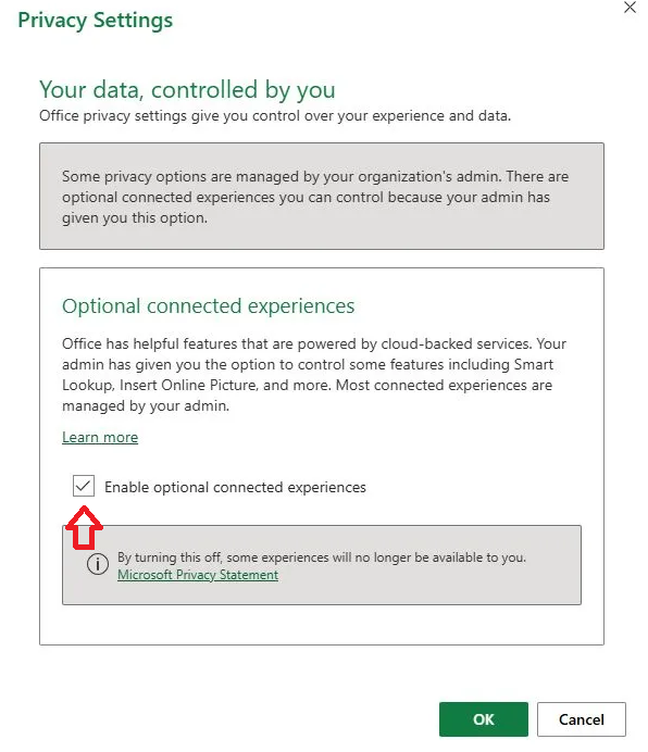 Fix: Restart Office to Apply Changes to Your Privacy Settings