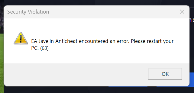 Fix: “EA Javelin Anticheat Encountered an Error” on EA App