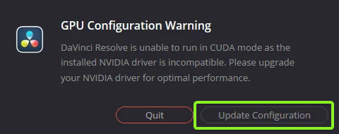 Fix: Davinci Resolve is Unable to Run in Cuda Mode