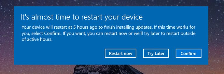 How to Stop “It’s Almost Time to Restart” Message in Windows?