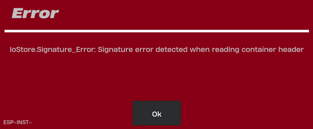 Fix: Fortnite "Signature Error Detected When Reading Container Header"