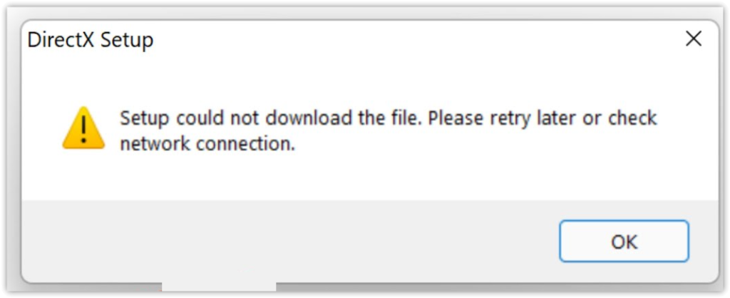 Fix: DirectX Setup "Could Not Download The File"
